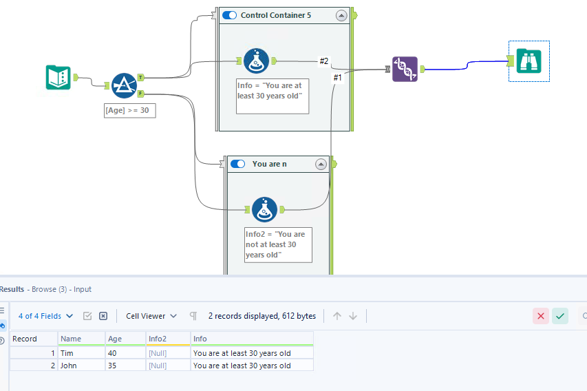 Control Container not blocking out metadata from f... - Alteryx Community