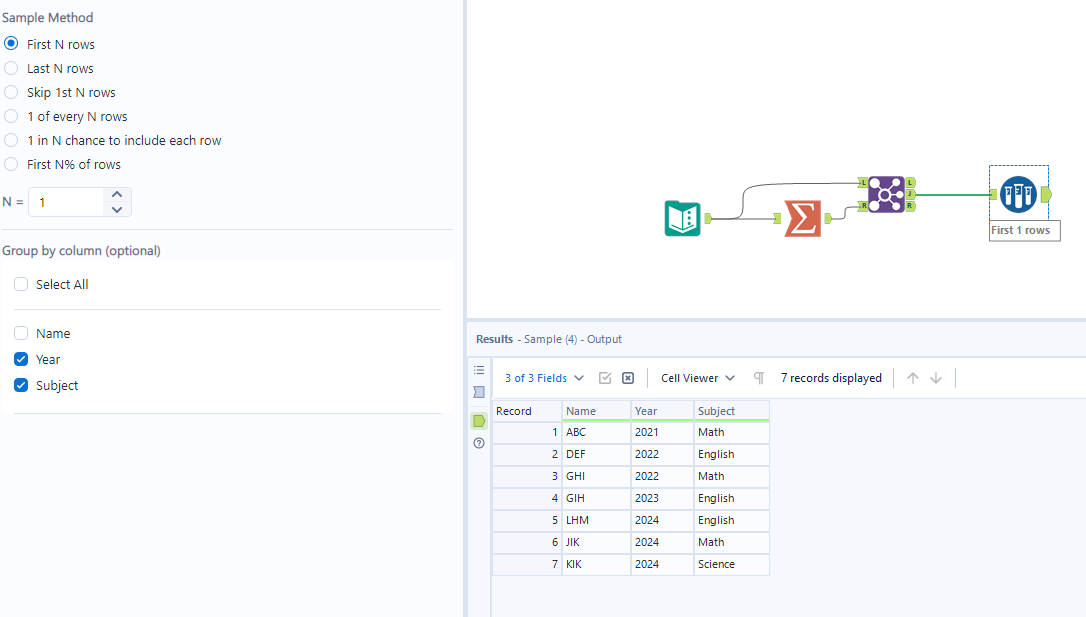Generate sample records from the big dataset based... - Alteryx Community