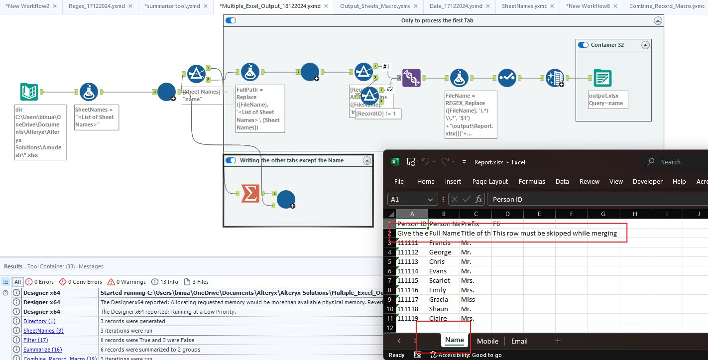Solved: Combining Multiple Worksheets with the Same Templa... - Alteryx Community