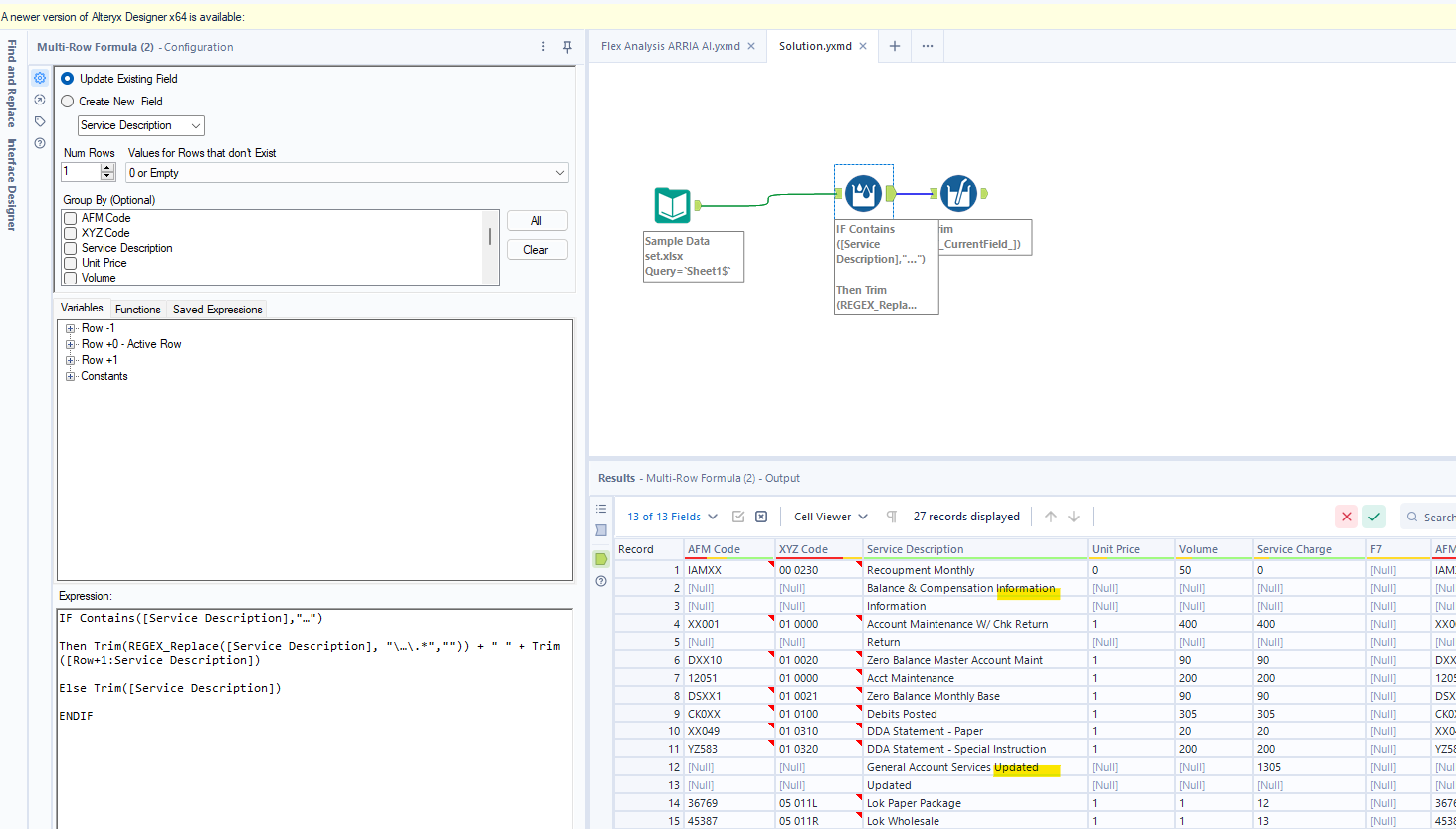 Solved: Help with moving data from cell into a another cel... - Alteryx ...