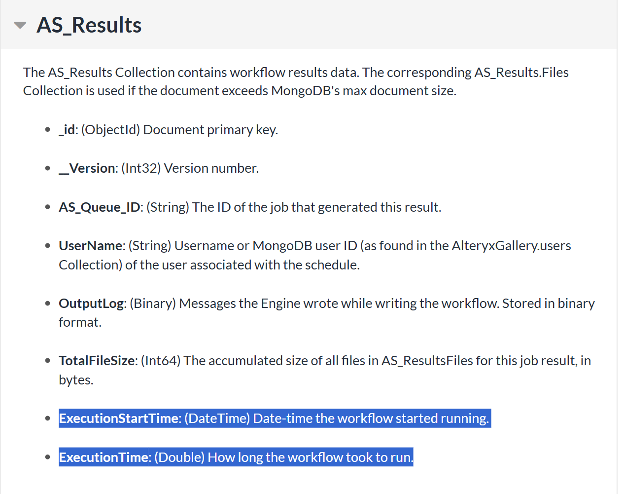 Solved Question On Mongodb Schema How To Get The Start T Alteryx Community