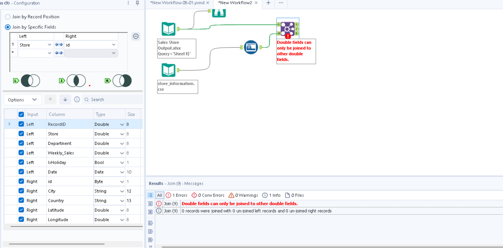 Alteryx workflow throwing error - Double fields ca... - Alteryx Community