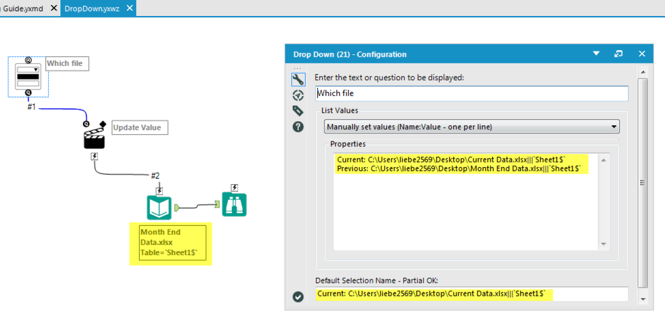 Solved: Choose between two Excel inputs - Alteryx Community