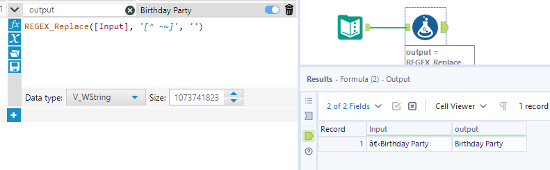 Solved: Removing special characters - Alteryx Community