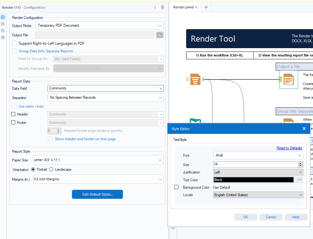 how to set render tool - Alteryx Community
