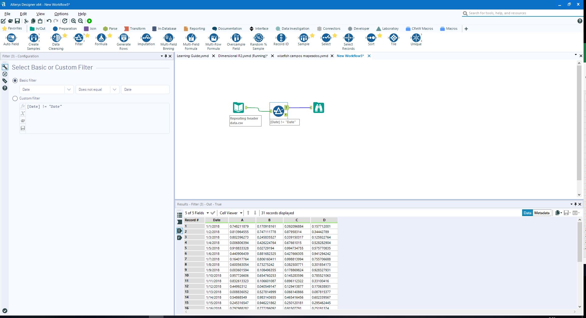 Solved: How do you delete a repeating header? - Alteryx Community