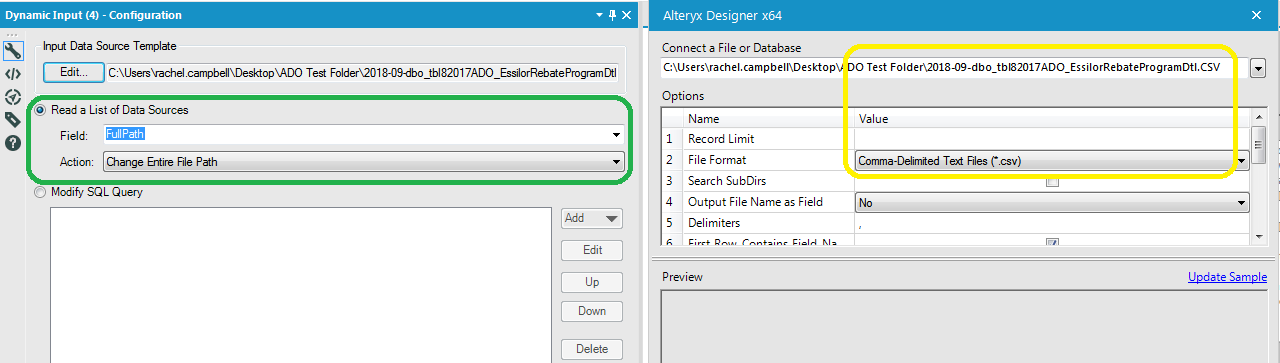 Solved: No data coming through with Dynamic Input - Alteryx Community