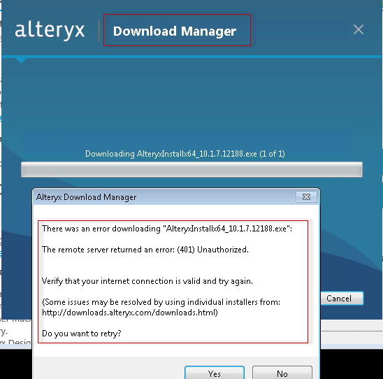 The Remote Server Returned An Error 401 Unauthorized Alteryx Community 
