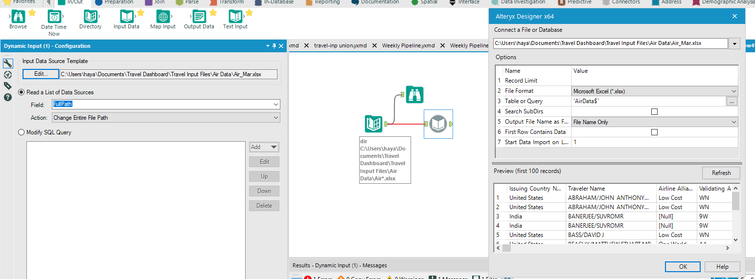 Solved: Dynamic Input to read list of excel files from Dir... - Alteryx Community