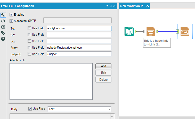 Solved: How to add a hyperlink to the body of an email? - Alteryx Community