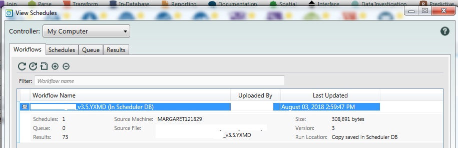 Solved: How can I open a workflow saved to the Scheduler D... - Alteryx ...