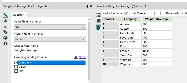 Solved: Weighted Average Calculation Help - Alteryx Community