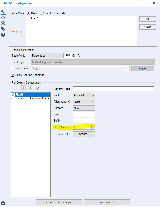 Solved: Reporting Tools - Basic Table - Alteryx Community