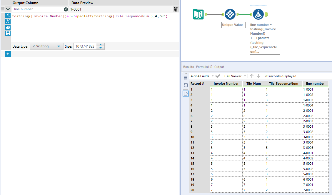 Create line numbers for invoices - Alteryx Community