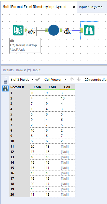 Solved: Reading entire folder of Excel files at once, colu... - Alteryx ...