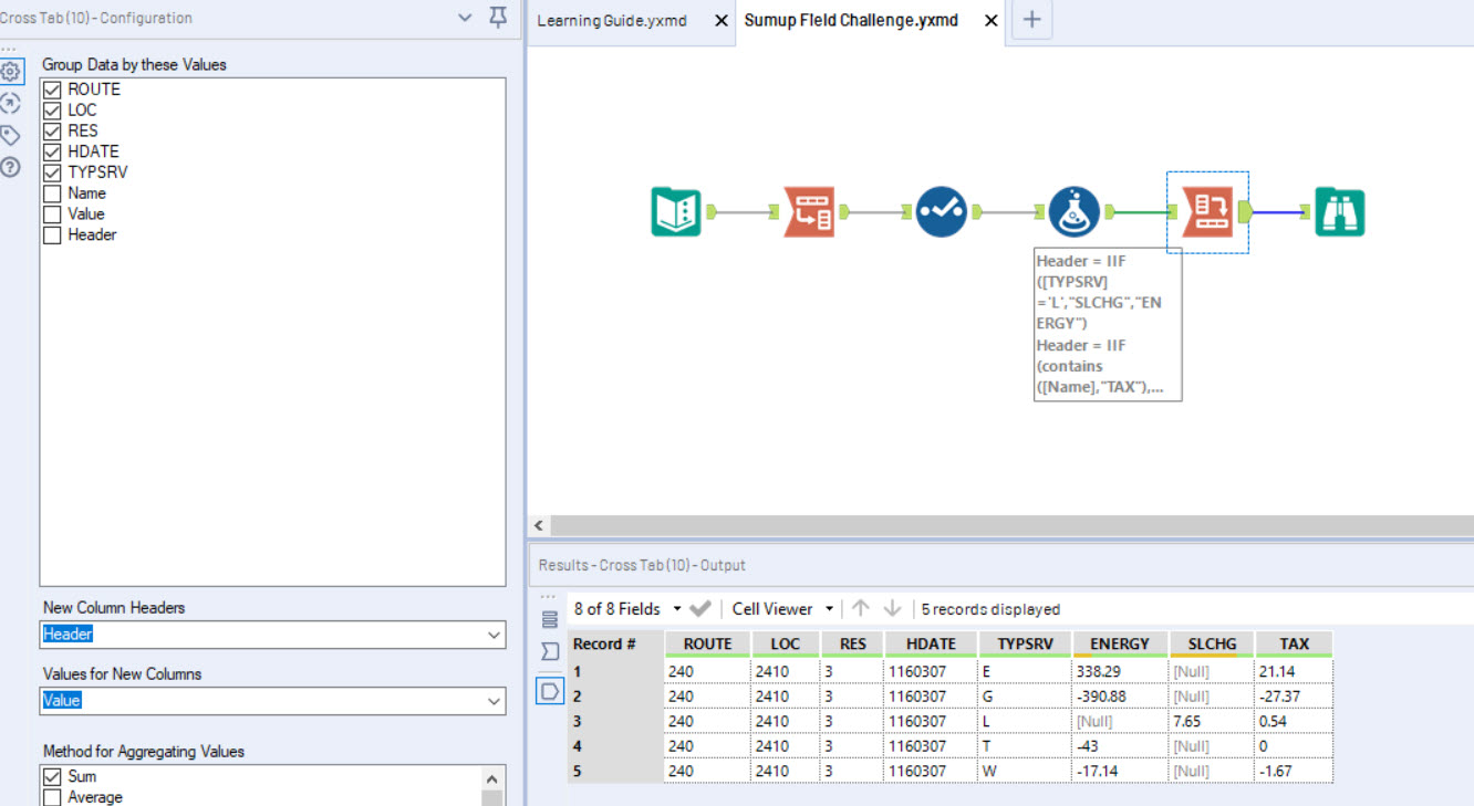 Solved: Sum Up field - Alteryx Community