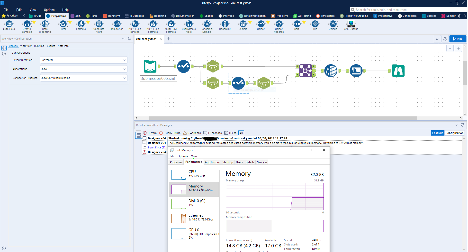 Solved: Alteryx reports requested dedicated memory more th... - Alteryx ...