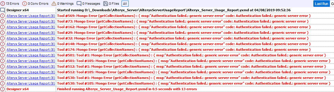 Solved: Alteryx Server Usage Report Error - Alteryx Community