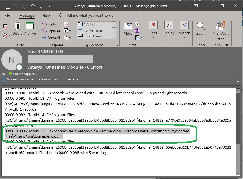 Solved: Email tool display # of rows written - Alteryx Community