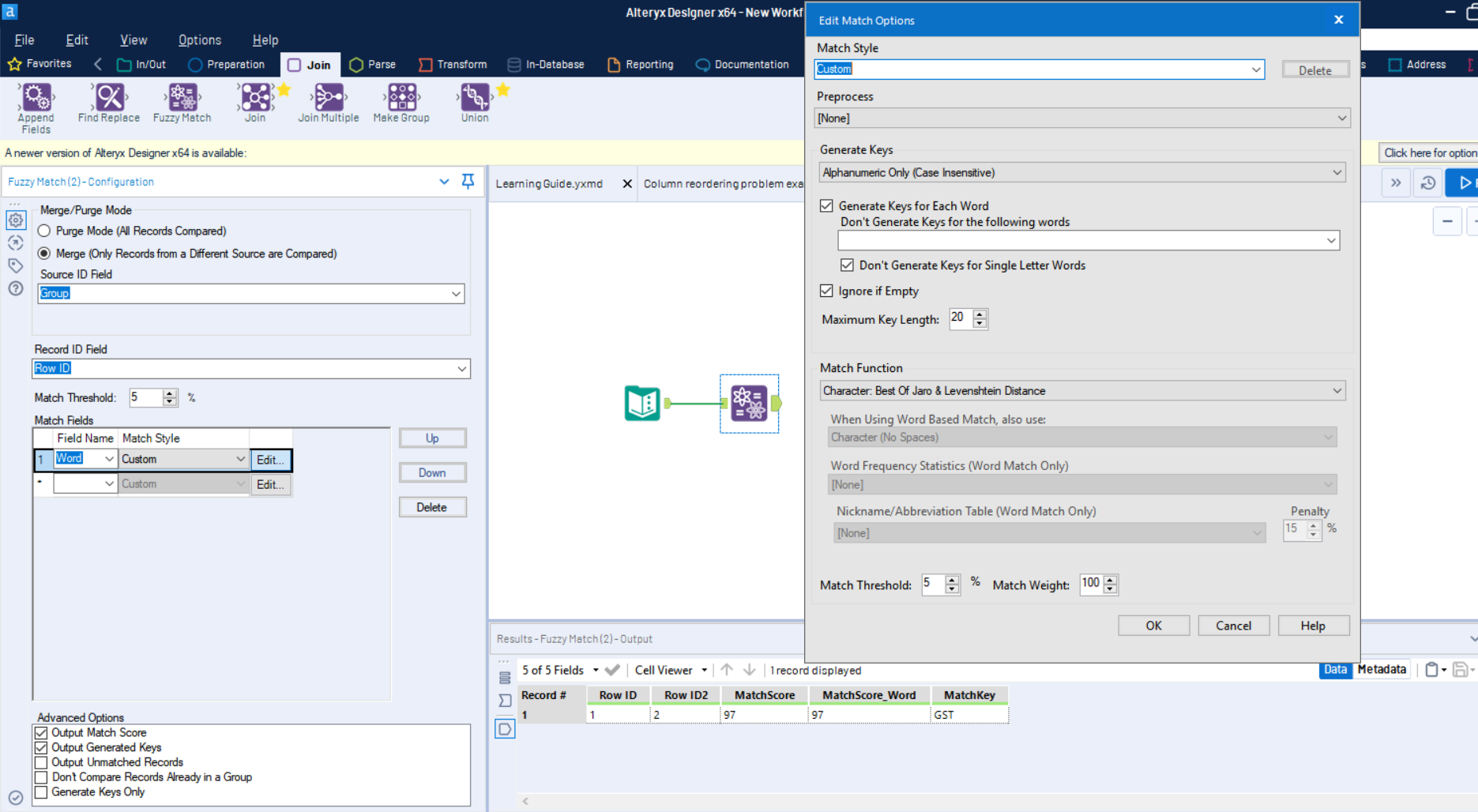 Solved: Fuzzy matching issue - Alteryx Community