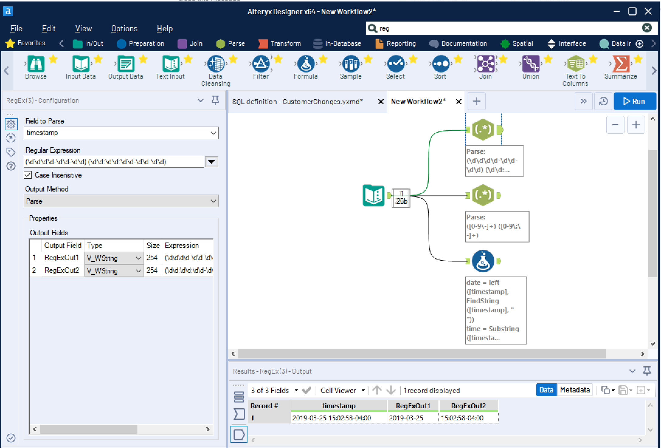 Solved RegEx Separate Date And Time Alteryx Community