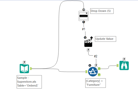 Solved: Input to Drop Down Interface from Other tools - Alteryx Community