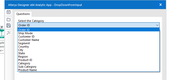 Solved: Input to Drop Down Interface from Other tools - Alteryx Community