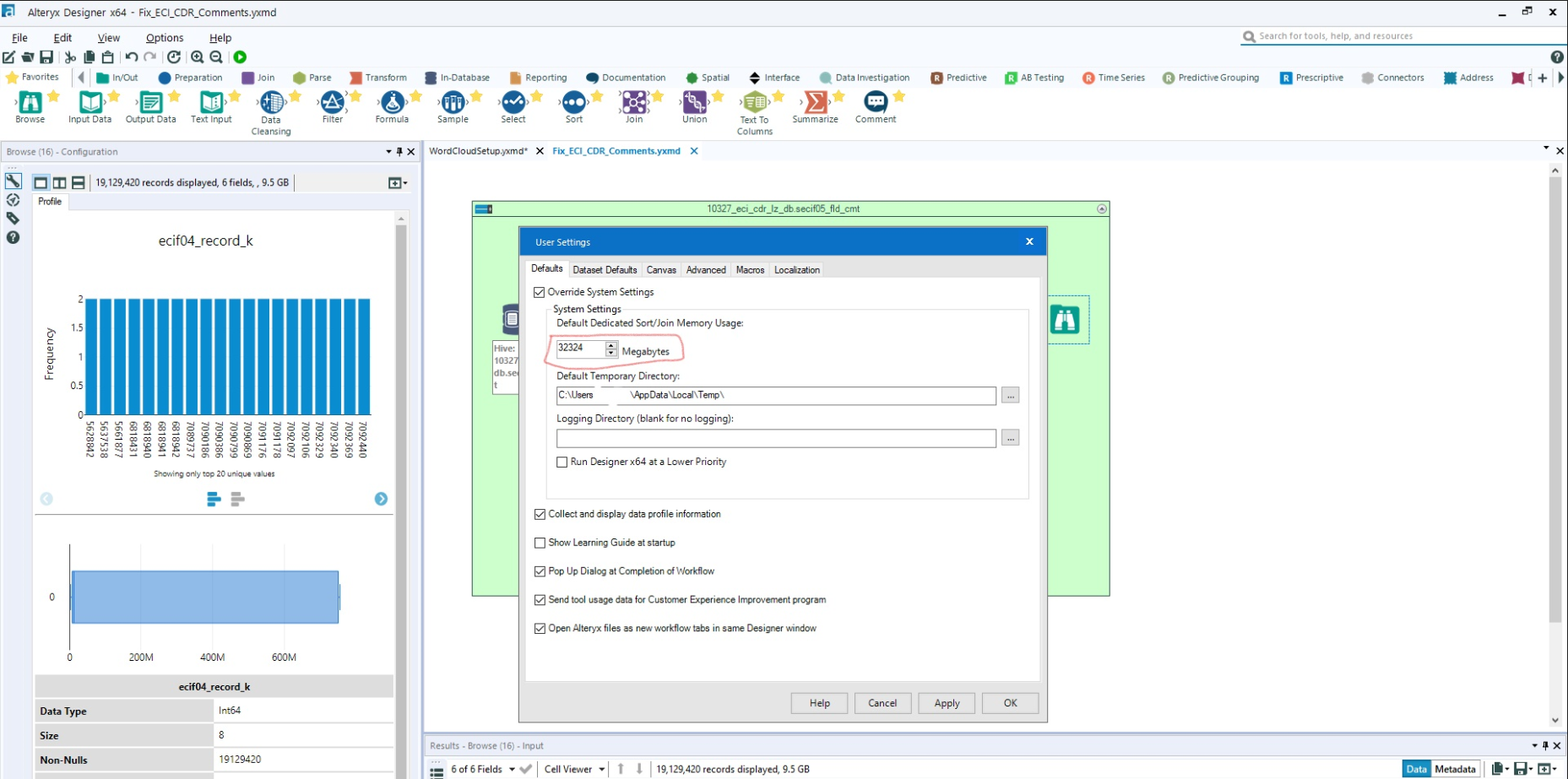 Solved: Memory allocation problem - Alteryx Community