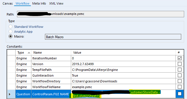 Solved: Control parameters not updating via workflow confi... - Alteryx Community