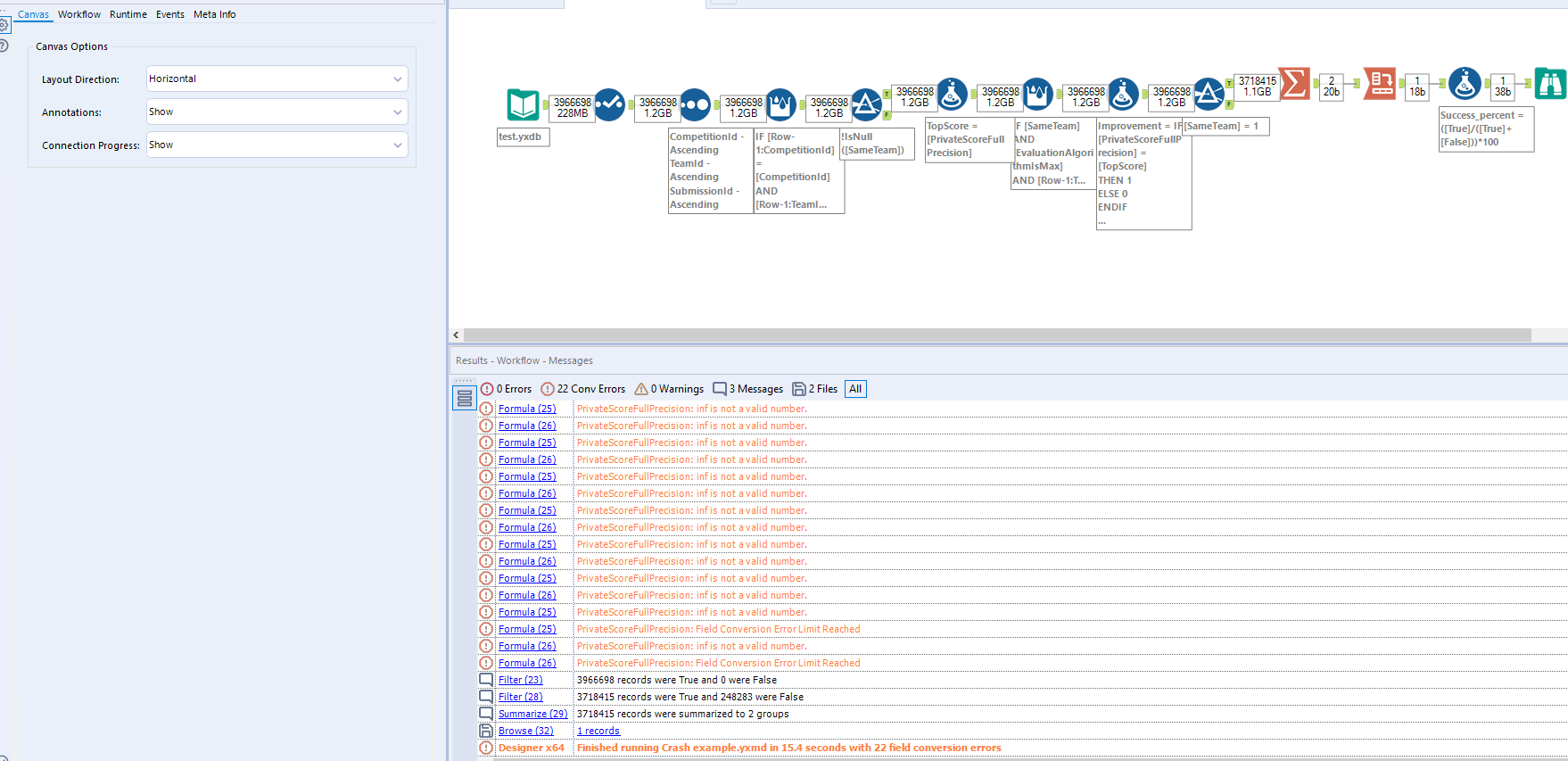 Solved: This workflow seems to crash Alteryx across differ... - Alteryx ...
