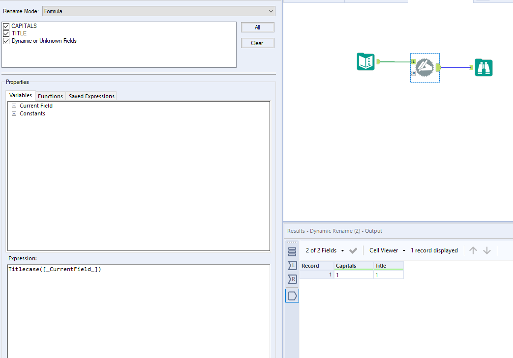 Change Column header from "TITLE" to "Title" - Alteryx Community