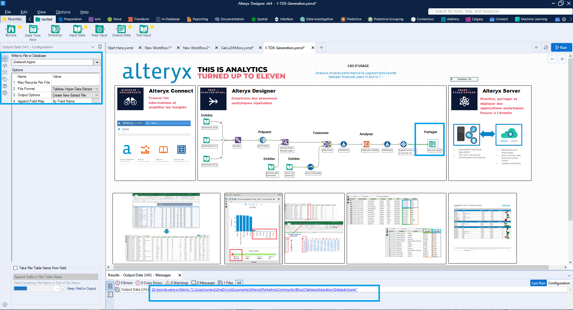 Intégrer un flux Alteryx dans Tableau Software