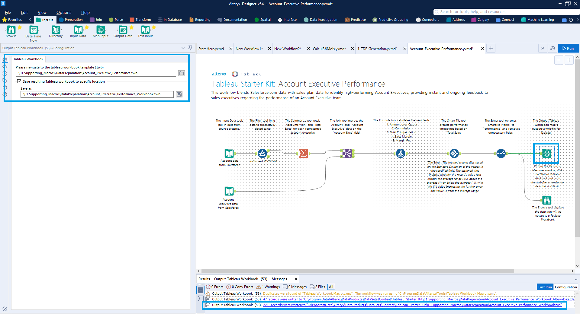 Intégrer un flux Alteryx dans Tableau Software