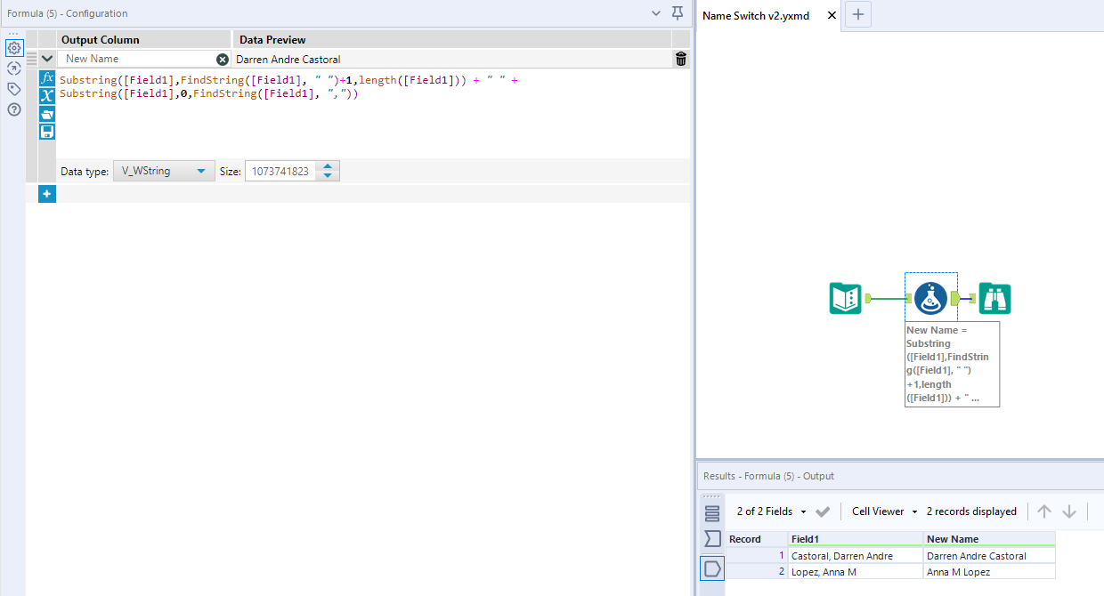 Solved: How to flip last name, first name middle name - Alteryx Community
