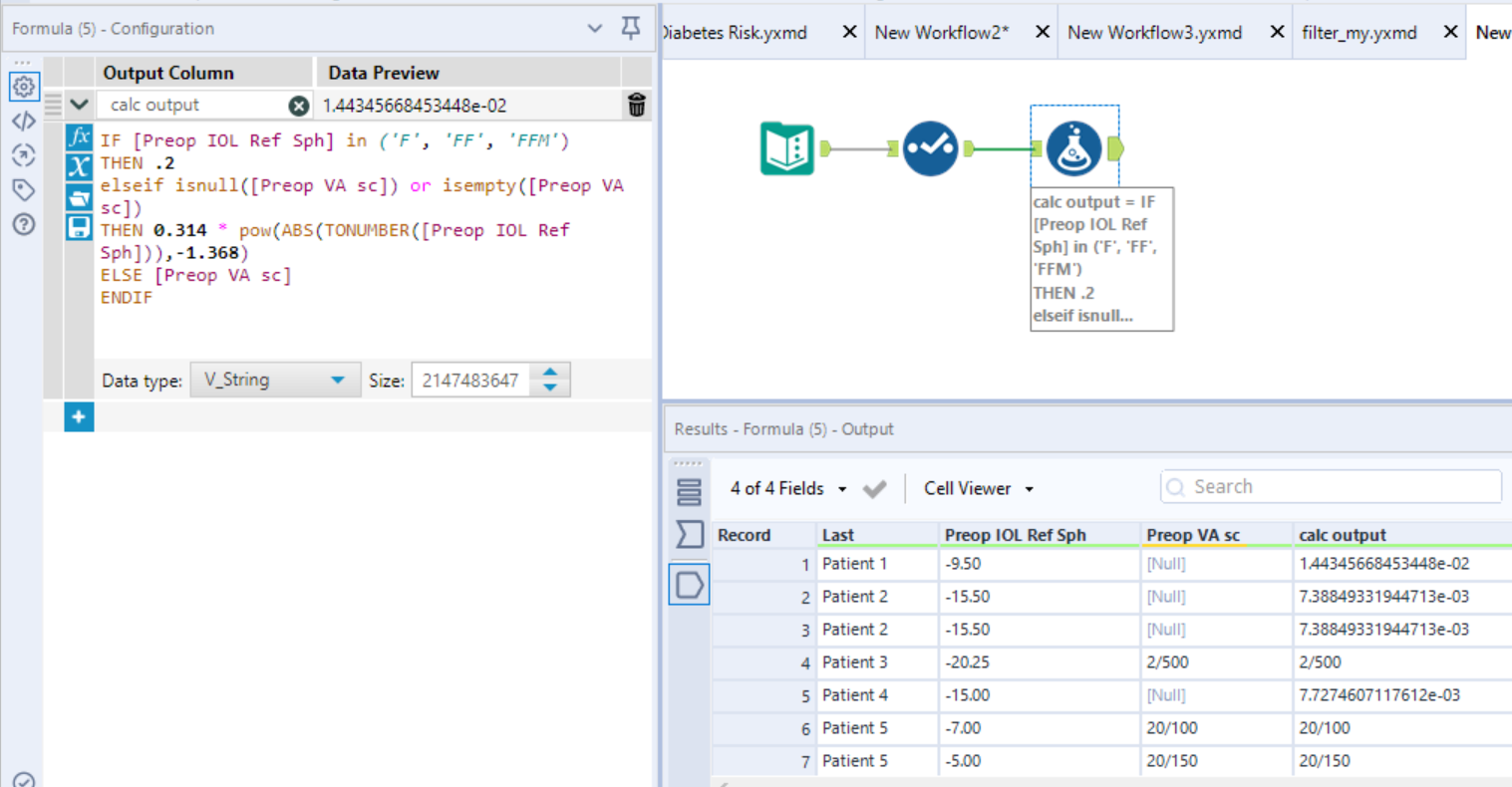 Solved: Estimating Visual Acuity with Formula - Alteryx Community