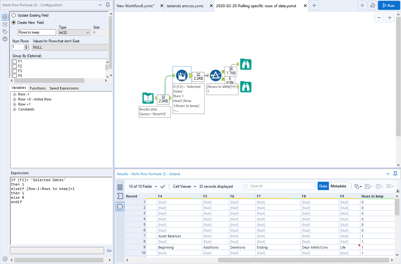 Solved: Pulling specific rows of data - Alteryx Community