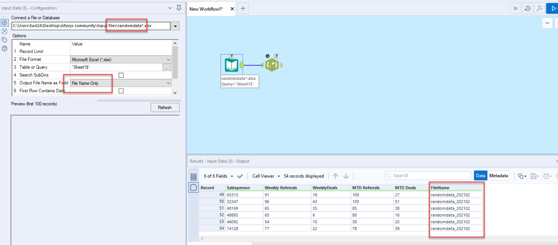 Solved: Dynamic import of multiple Excel files - Column ba... - Alteryx Community